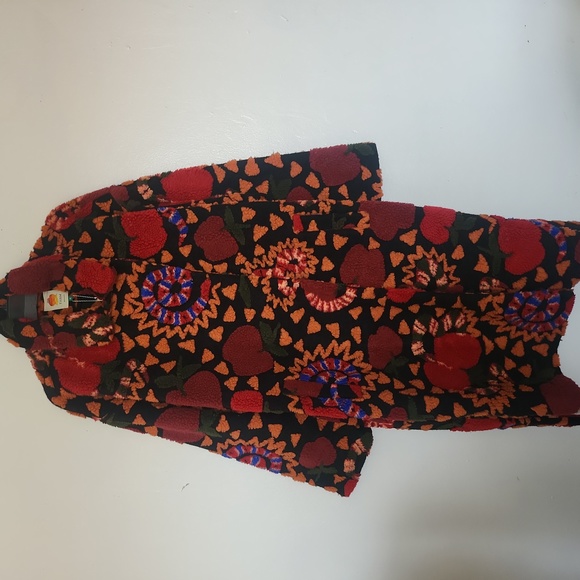 FARM Rio | Jackets & Coats | Farm Rio Snake Fruit Fleece Coat In Black ...